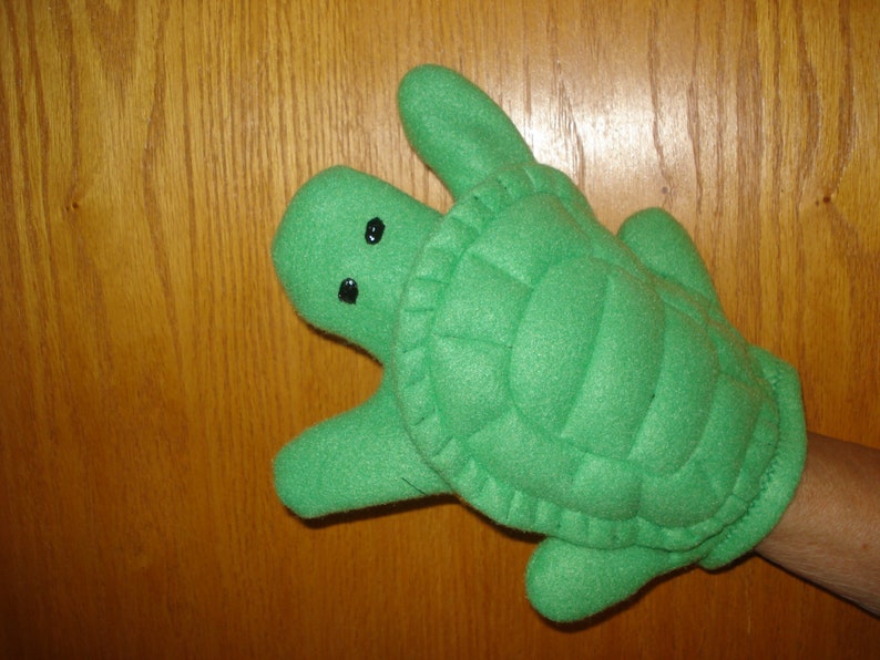 Turtle Hand Puppet Green Reptile Nature Storytelling Autism Interactive ...