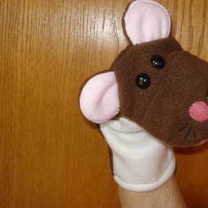 Brown Mouse Hand Puppet Movable Mouth Washable Classroom Aid ...