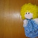 Girl Hand Puppet Blond Yarn Hair Embroidery Hand Stitched Face - Etsy