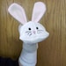 Rabbit Bunny Sock Puppet Puppets by Margie Appliqued Red Mouth ...