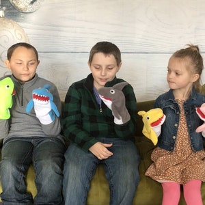 Blue Shark Hand Puppet Movable Mouth Sewn on Felt Eyes - Etsy