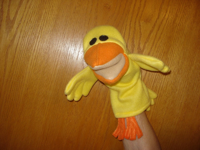 Bird hand puppet yellow black felt eyes movable mouth vip kids | Etsy