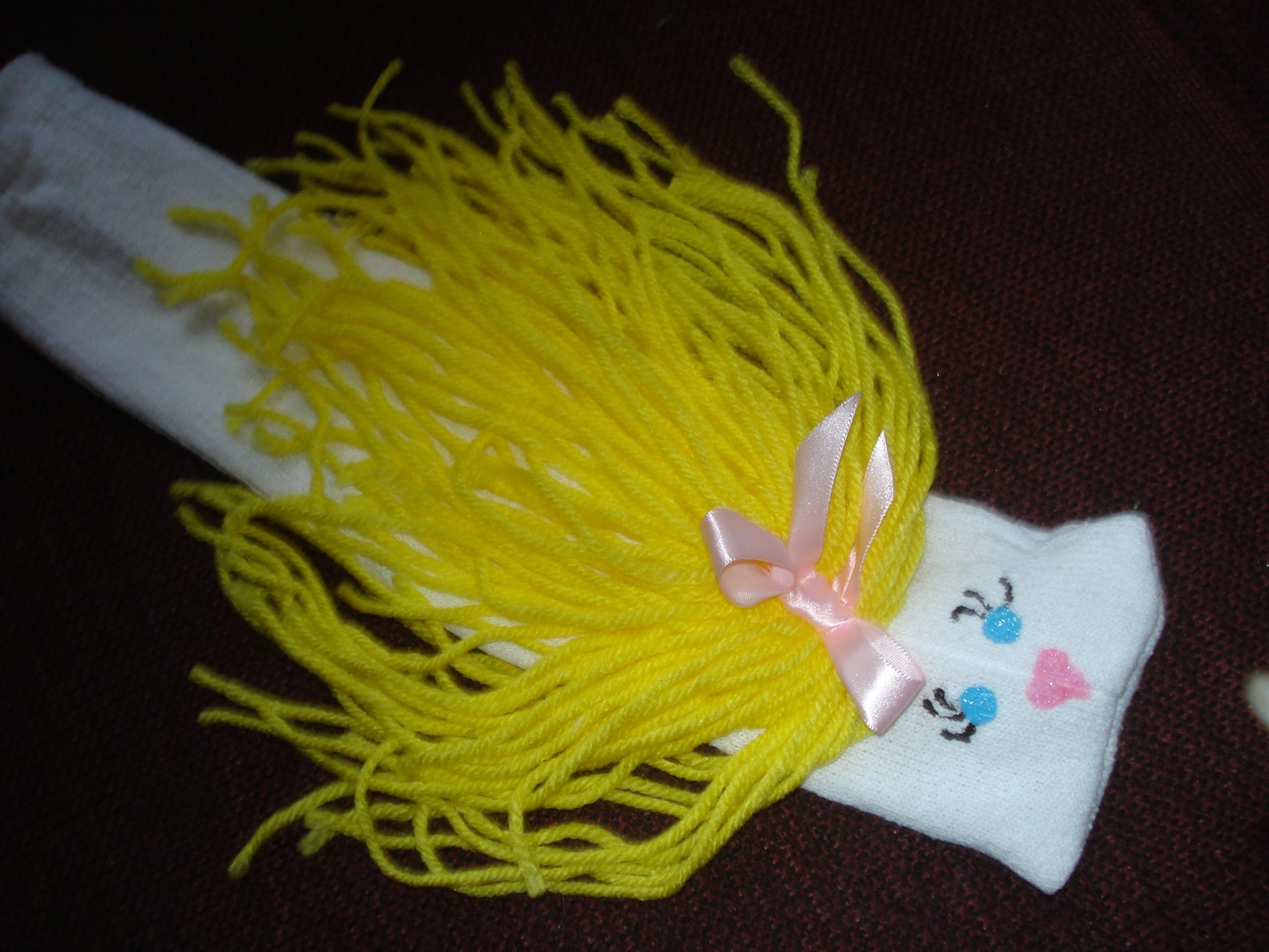 Girl Sock Puppet Yellow Long Hair Movable Mouth - Etsy