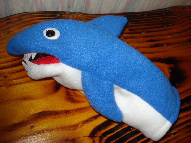 Blue Shark Hand Puppet Movable Mouth Sewn on Felt Eyes - Etsy