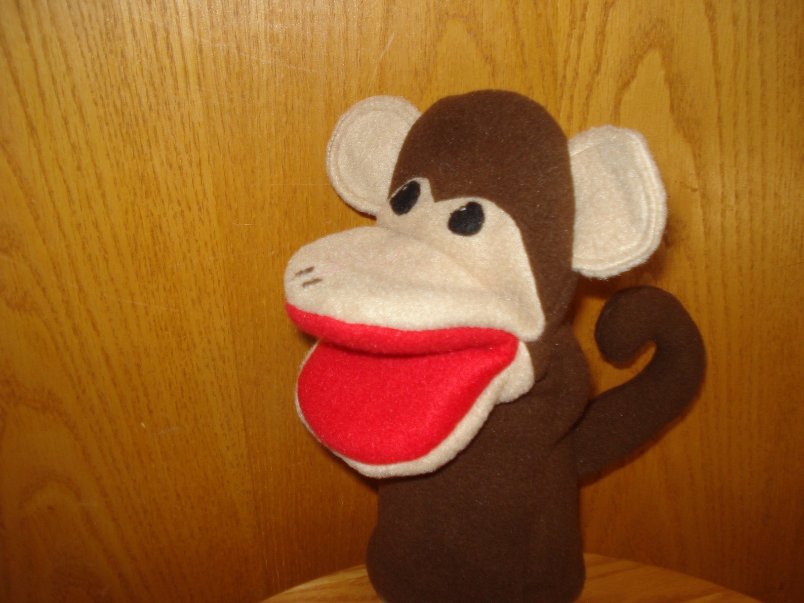 Monkey Hand Puppet Black Felt Hand Stitched Eyes Movable Mouth | Etsy