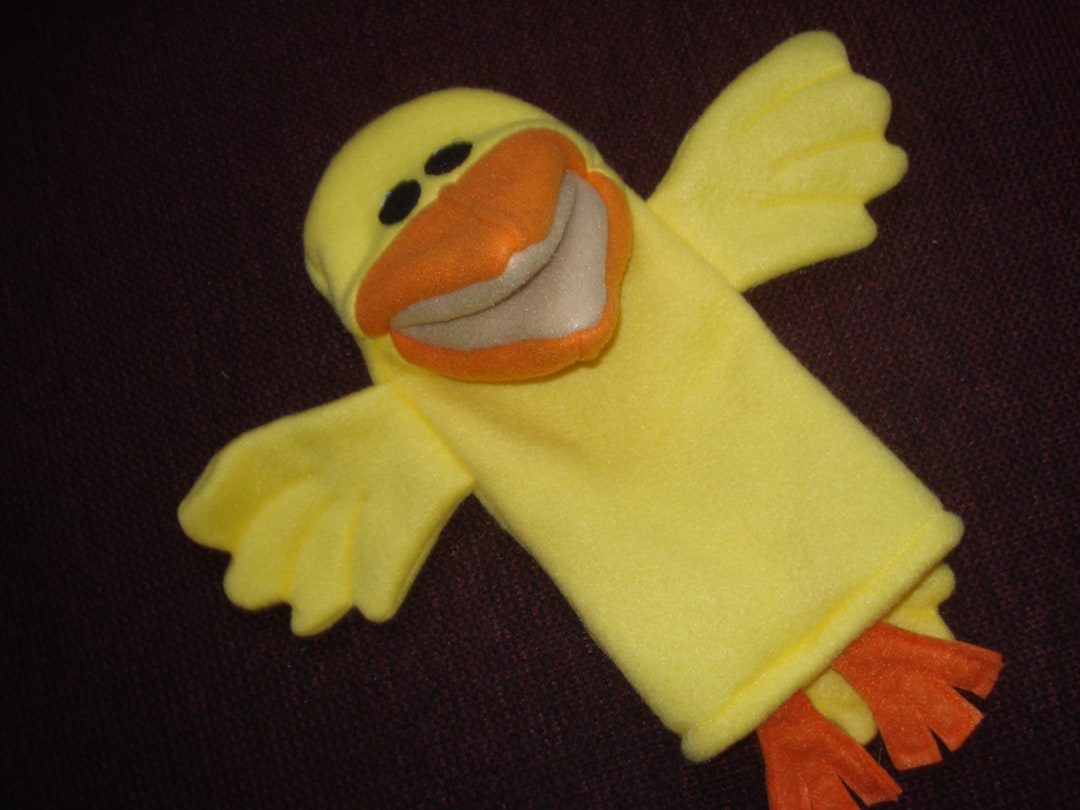 Bird Hand Puppet Yellow Black Felt Eyes Movable Mouth Vip Kids - Etsy