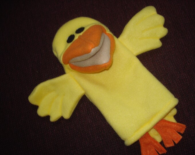 Bird Hand Puppet Yellow Black Felt Eyes Movable Mouth Vip Kids - Etsy