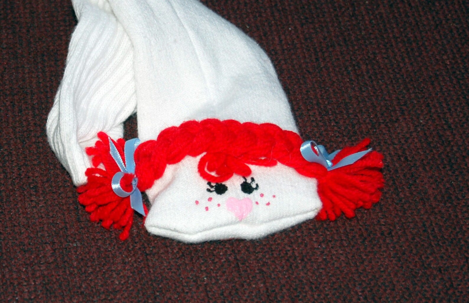 Red Haired Girl Sock Puppet With Braids Class Room Educate Aid Hand ...