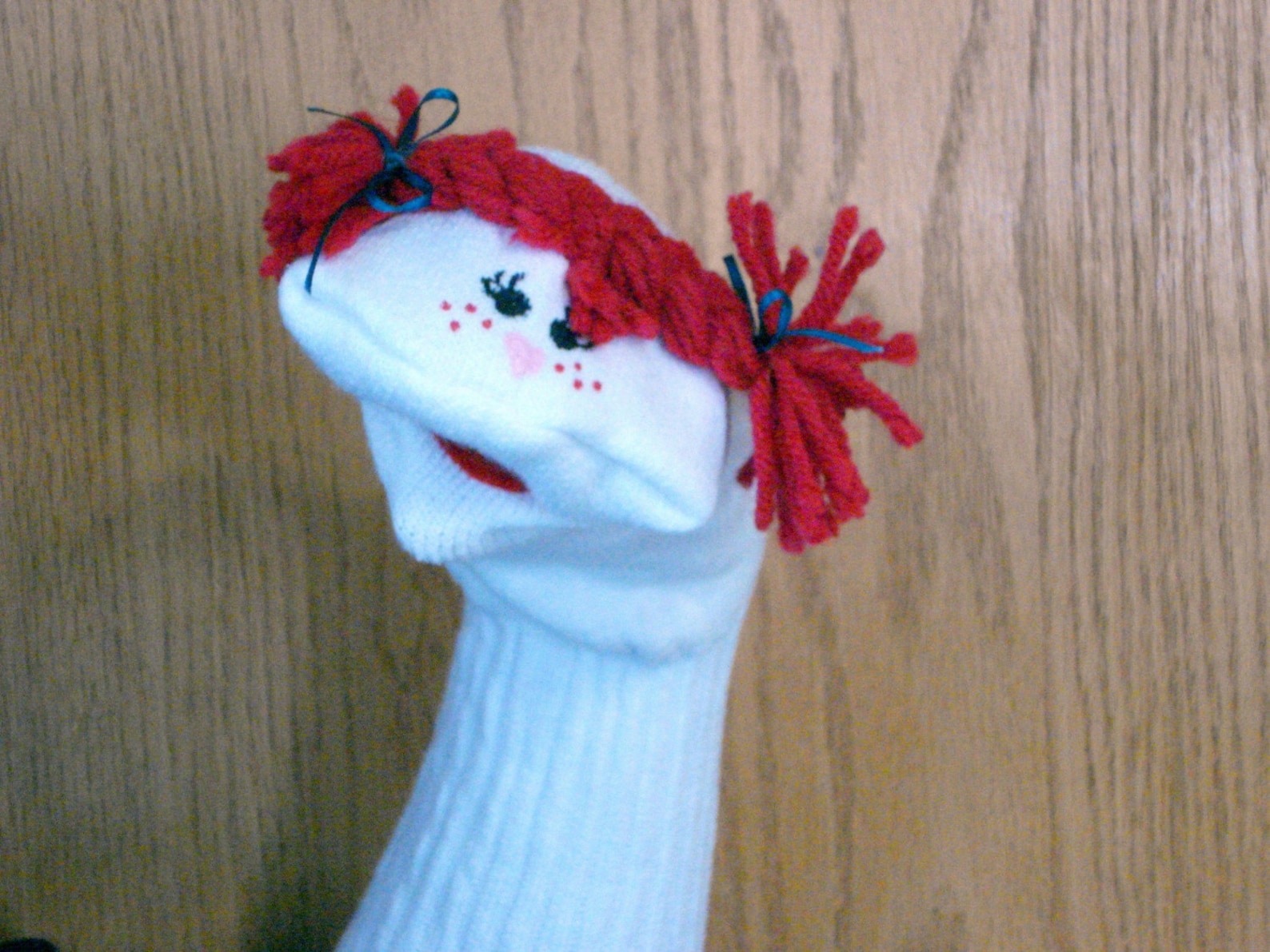 Red Haired Girl Sock Puppet With Braids Class Room Educate Aid Hand ...