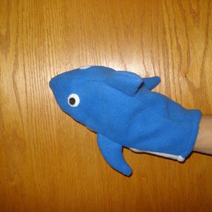 Blue Shark Hand Puppet Movable Mouth Sewn on Felt Eyes - Etsy
