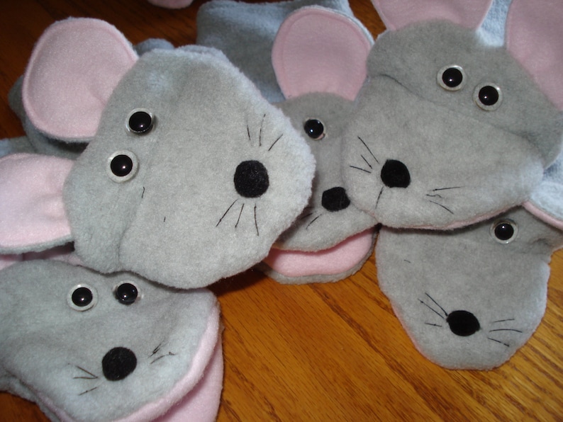 Grey Mouse Hand Puppet Pink Mouth Hand Puppet Puppets by - Etsy