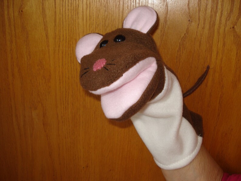 Brown Mouse Hand Puppet Movable Mouth Washable Classroom Aid ...