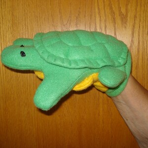 Turtle Hand Puppet Green Reptile Nature Storytelling Autism Interactive ...