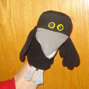 Black Bird Raven Hand Made Puppet Felt Eyes Movable Mouth - Etsy