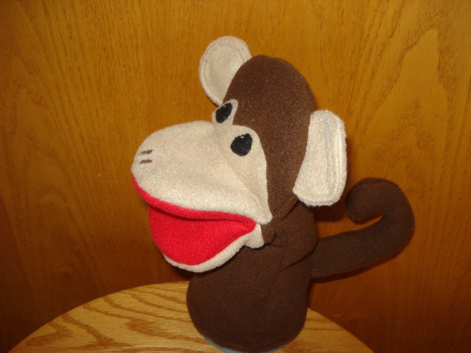 Monkey Hand Puppet Black Felt Hand Stitched Eyes Movable Mouth | Etsy