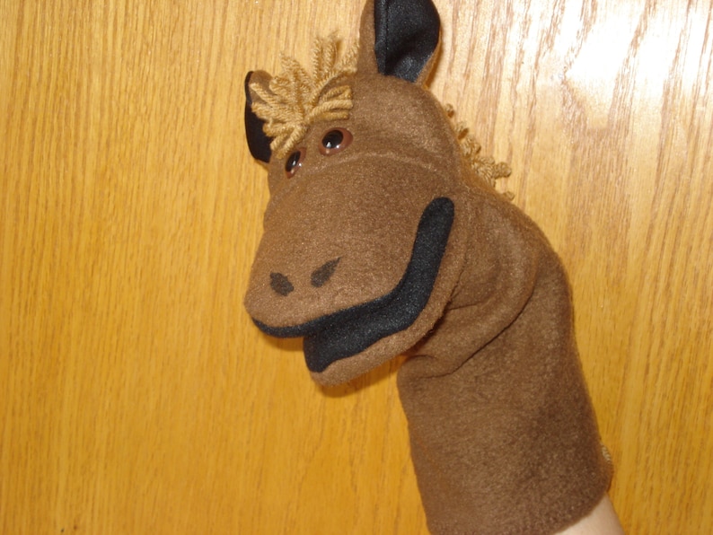 Horse hand puppet brown Pony mouth puppet | Etsy