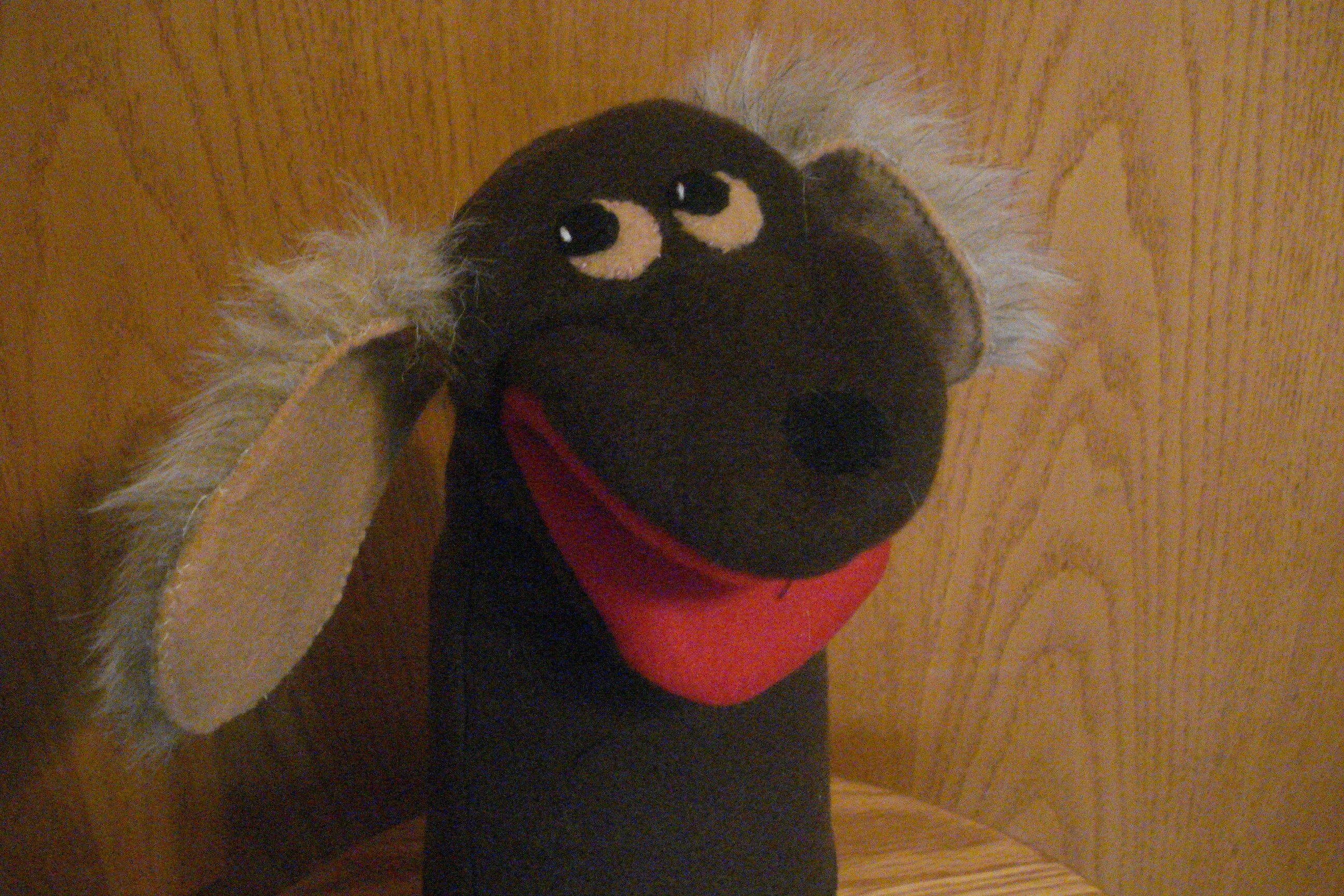 Dog hand puppet hand sewn felt eyes movable mouth brown | Etsy