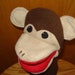 Monkey Hand Puppet Black Felt Hand Stitched Eyes Movable Mouth Fleece ...