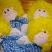 Girl Hand Puppet Blond Yarn Hair Embroidery Hand Stitched Face - Etsy