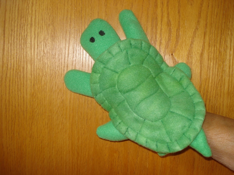 Turtle Hand Puppet Green Reptile Nature Storytelling Autism - Etsy