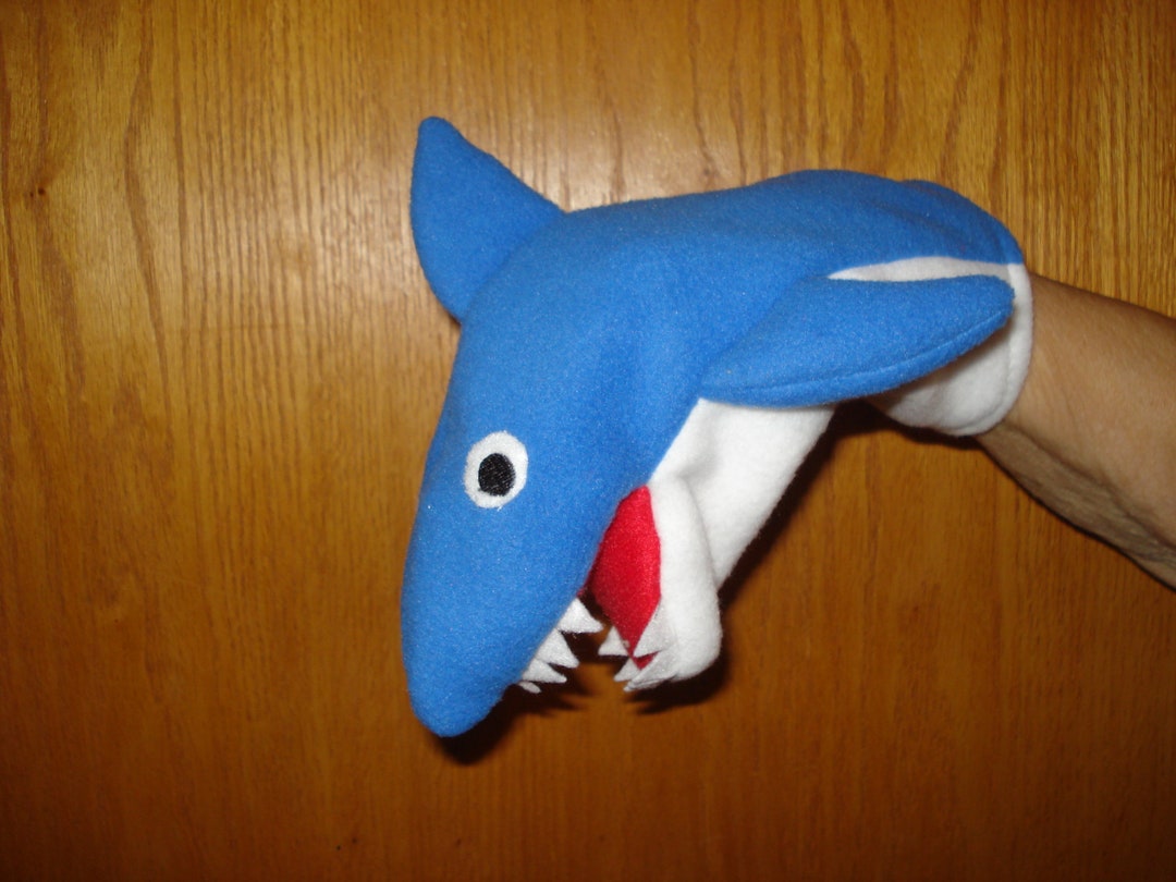 Blue Shark Hand Puppet Movable Mouth Sewn on Felt Eyes - Etsy