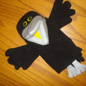 Black Bird Raven Hand Made Puppet Felt Eyes Movable Mouth - Etsy