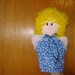 Girl Hand Puppet Blond Yarn Hair Embroidery Hand Stitched Face - Etsy