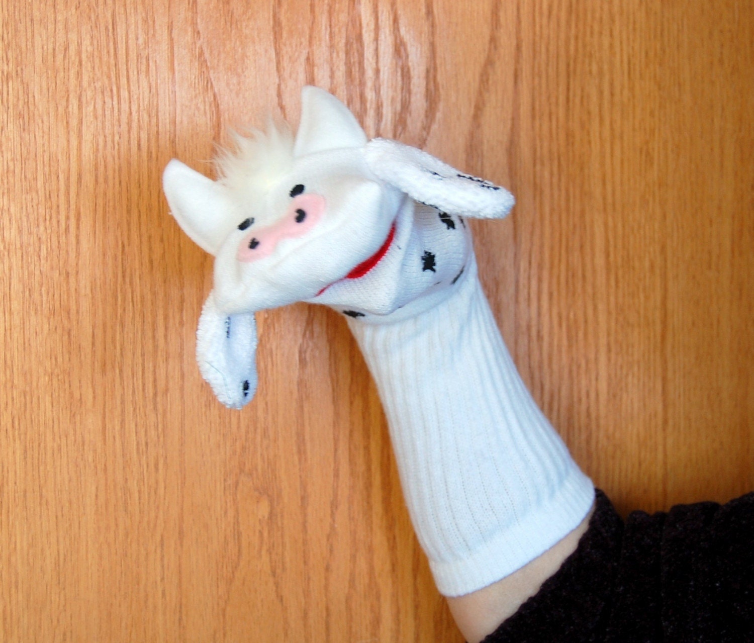 Hand Made Cow Bovine Sock Puppet Made in USA - Etsy