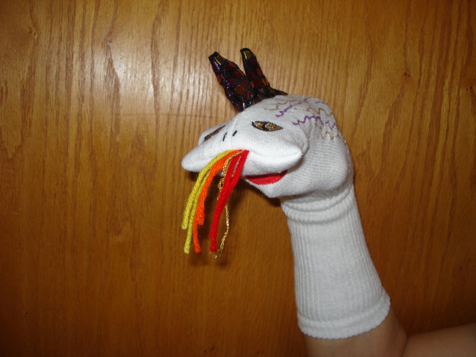 Dragon Sock Puppet Colorful Puppets Class Room Aid Visual Aid | Etsy