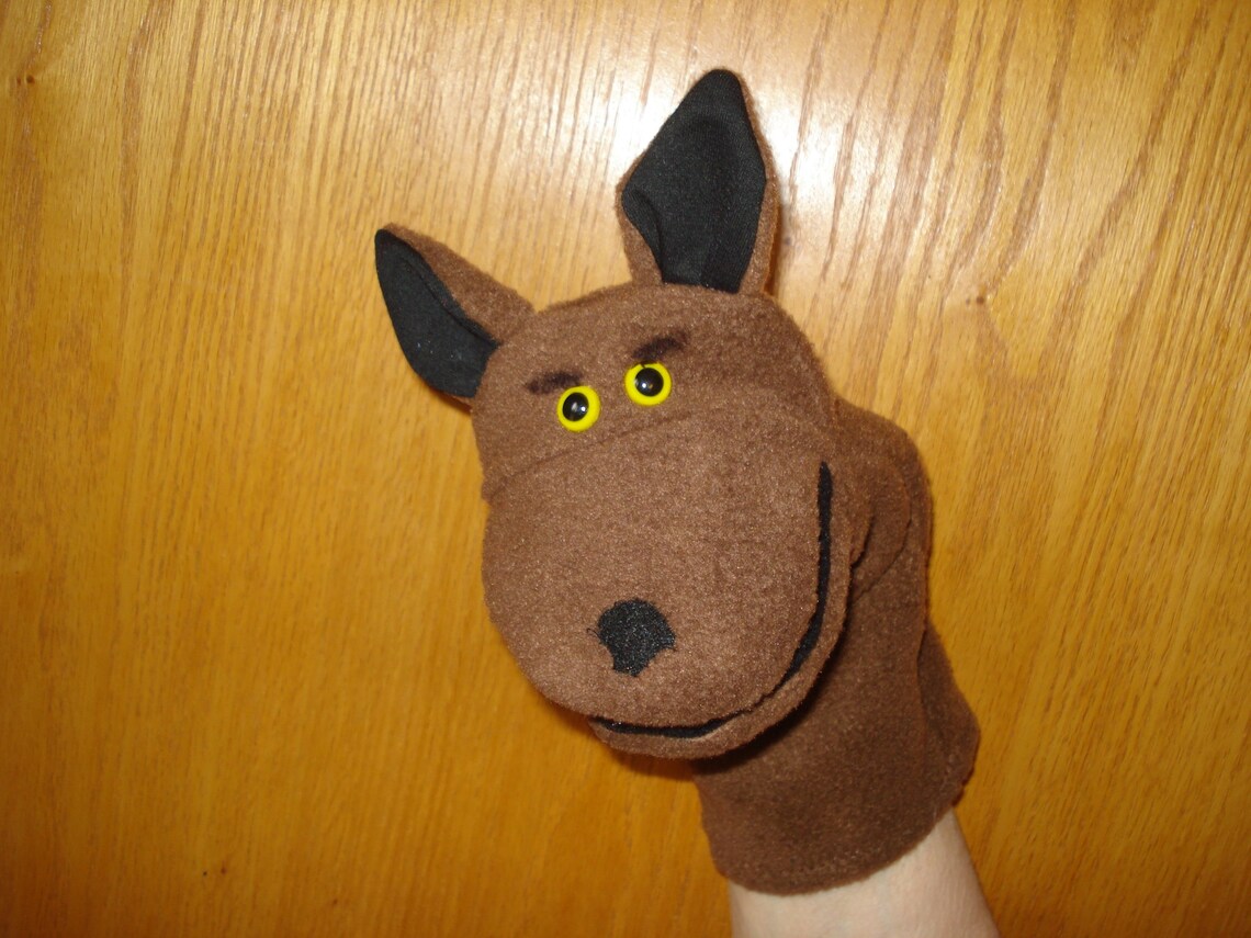 Jackal Hand Puppet Movable Mouth Washable 10 Inches Long - Etsy