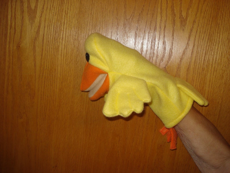 Bird hand puppet yellow black felt eyes movable mouth vip kids | Etsy