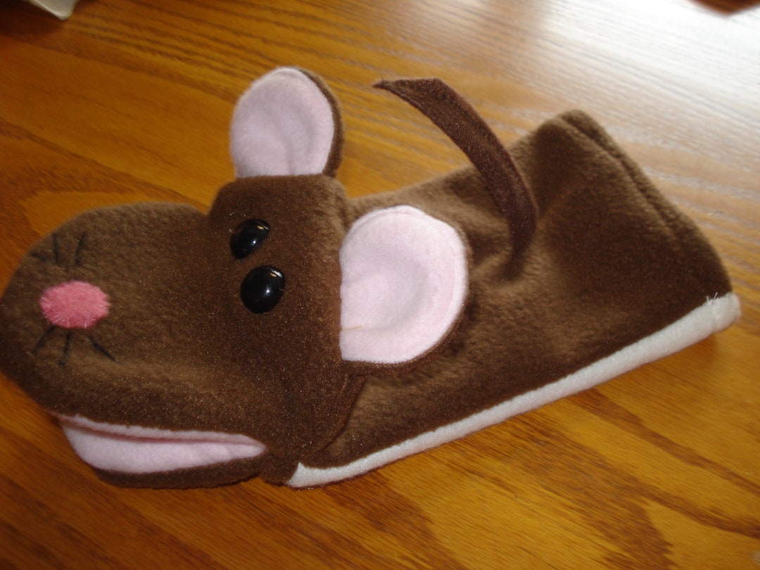 Brown Mouse Hand Puppet Movable Mouth Washable Classroom Aid ...