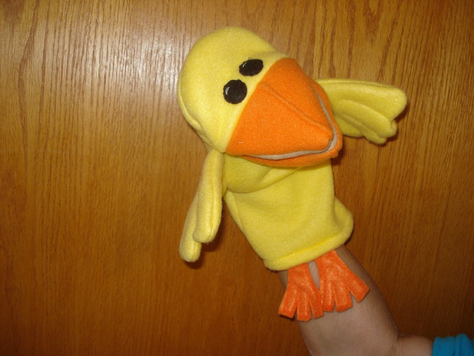 Bird hand puppet yellow black felt eyes movable mouth vip kids | Etsy