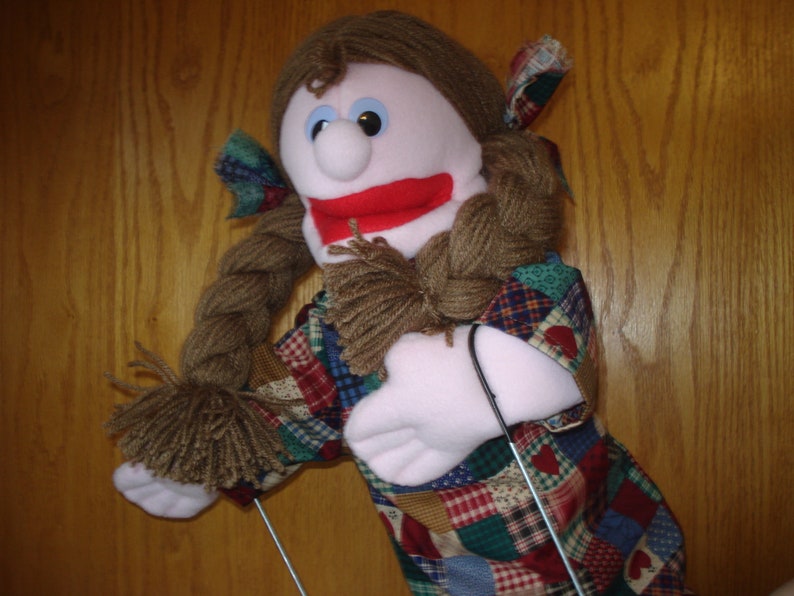 Gretchen Girl Hand Puppet Movable Mouth Arm Rods Adult Size - Etsy