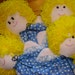 Girl Hand Puppet Blond Yarn Hair Embroidery Hand Stitched Face - Etsy