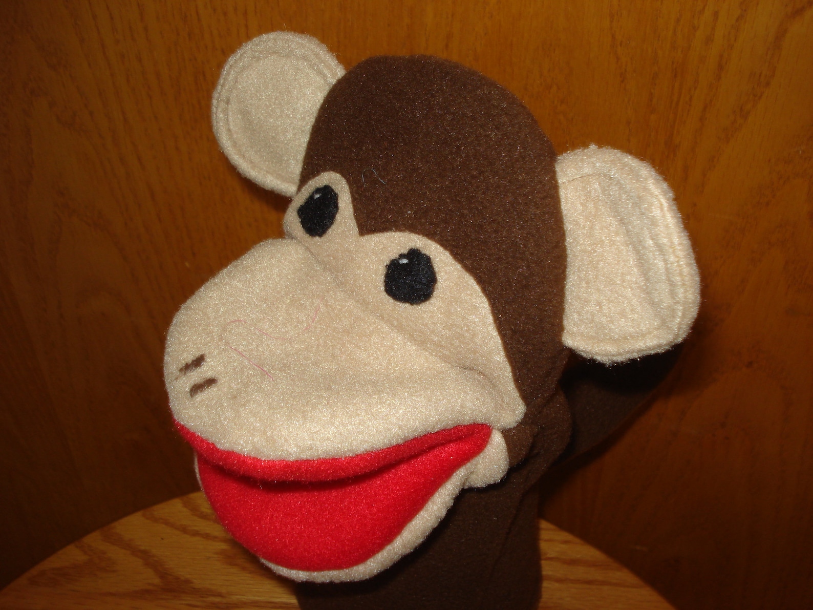 Monkey Hand Puppet Black Felt Hand Stitched Eyes Movable Mouth - Etsy