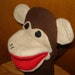 Monkey Hand Puppet Black Felt Hand Stitched Eyes Movable Mouth Fleece ...