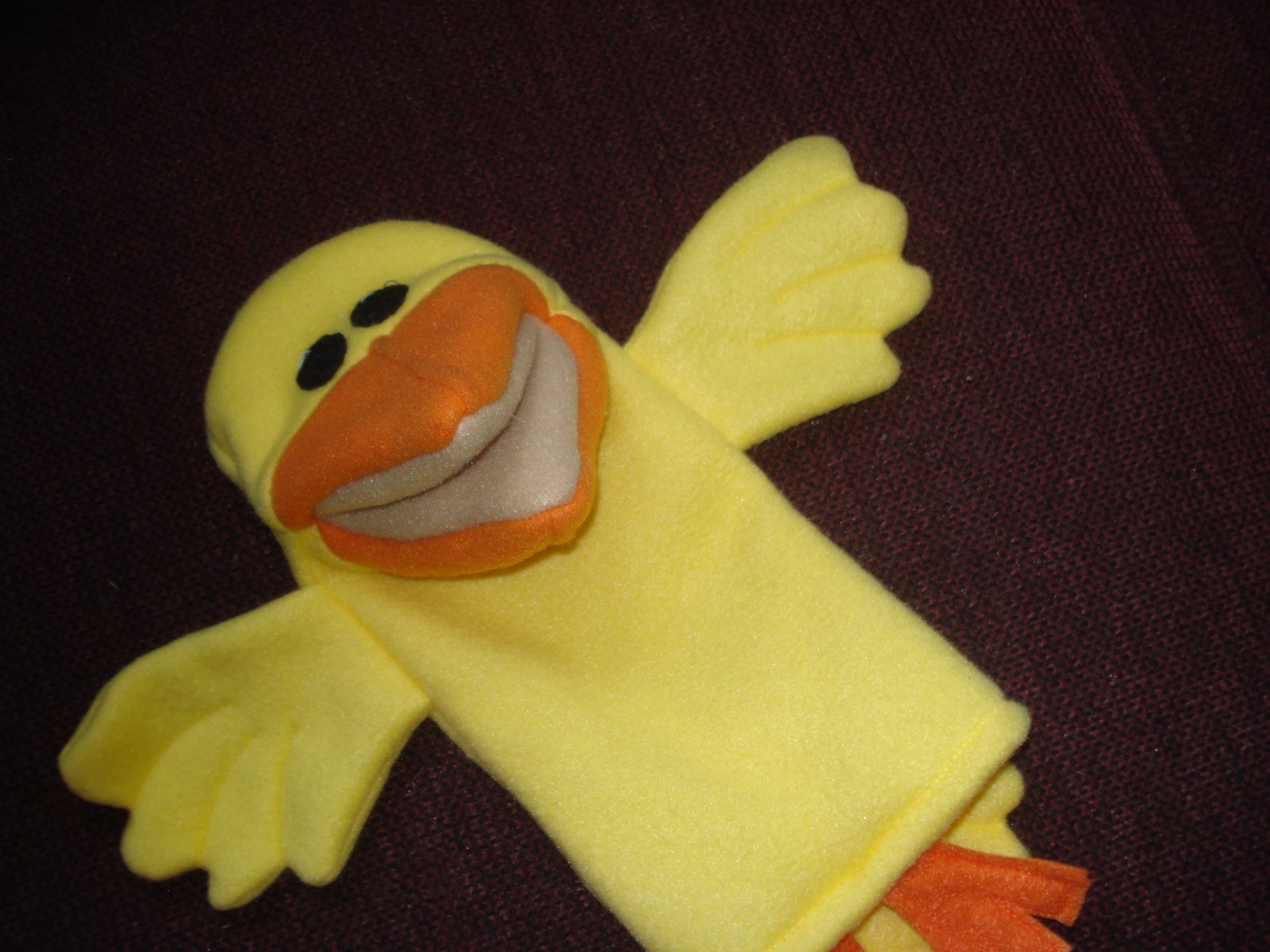 Bird hand puppet yellow black felt eyes movable mouth vip kids | Etsy