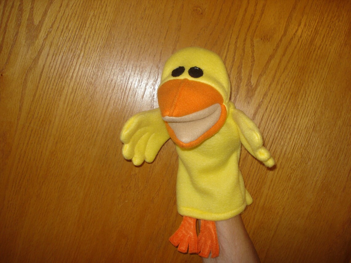 Bird hand puppet yellow black felt eyes movable mouth vip kids | Etsy