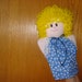 Girl Hand Puppet Blond Yarn Hair Embroidery Hand Stitched Face - Etsy