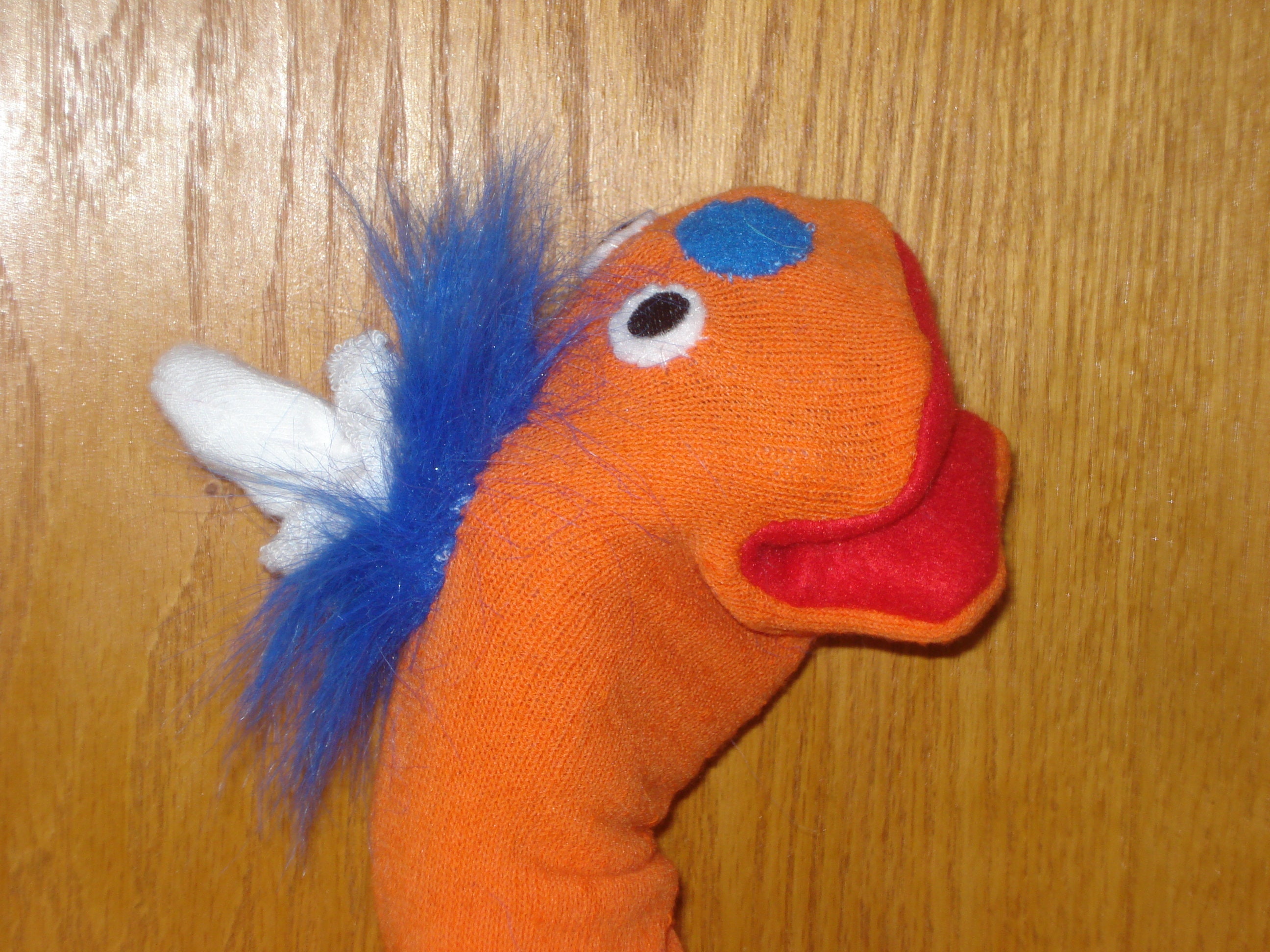 Orange long sock puppet theater perform interactive | Etsy