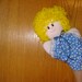 Girl Hand Puppet Blond Yarn Hair Embroidery Hand Stitched Face - Etsy