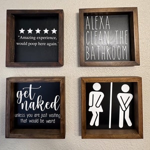 Funny Bathroom Signs, Wall Decor, Farmhouse Bathroom Signs, Bathroom ...