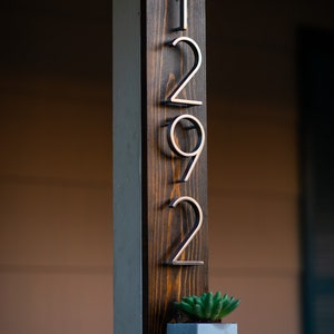 Modern Wooden Address Number Planter: House Number Sign - Etsy