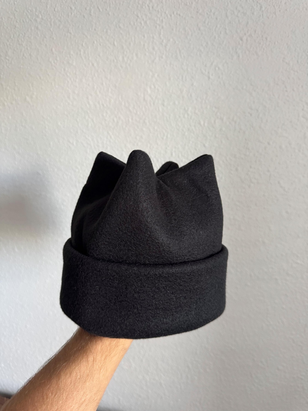Black Super Cozy 4 Point Beanie - Etsy