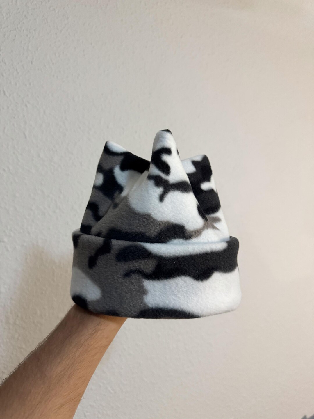 White Camo Super Cozy 4 Point Beanie - Etsy