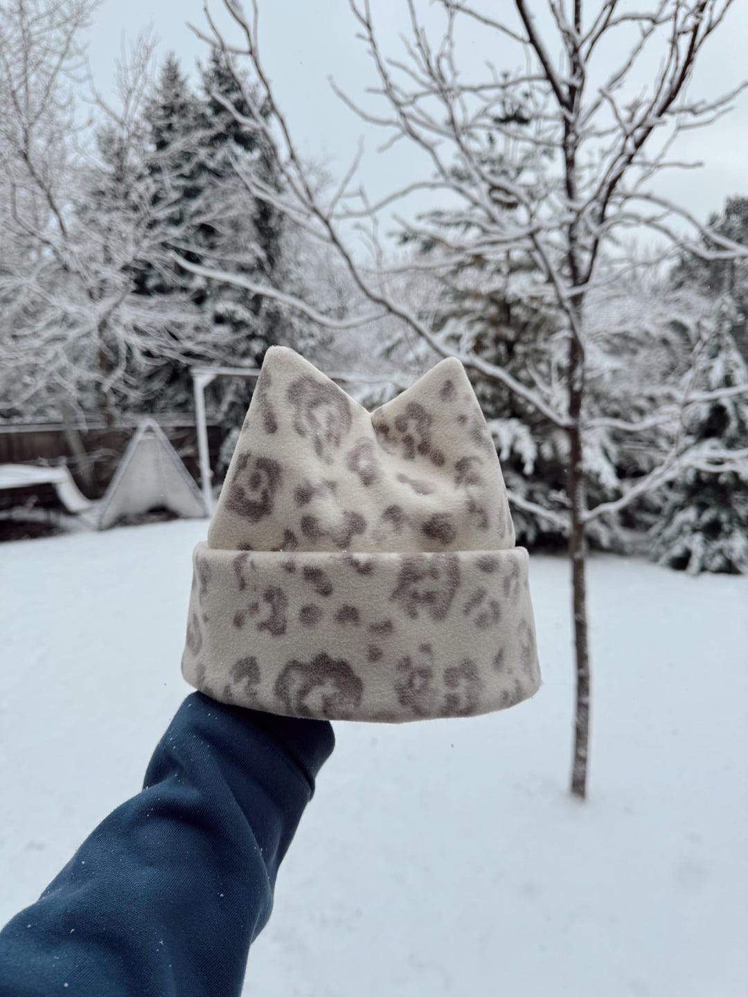 Snow Leopard Super Cozy 4 Point Beanie - Etsy