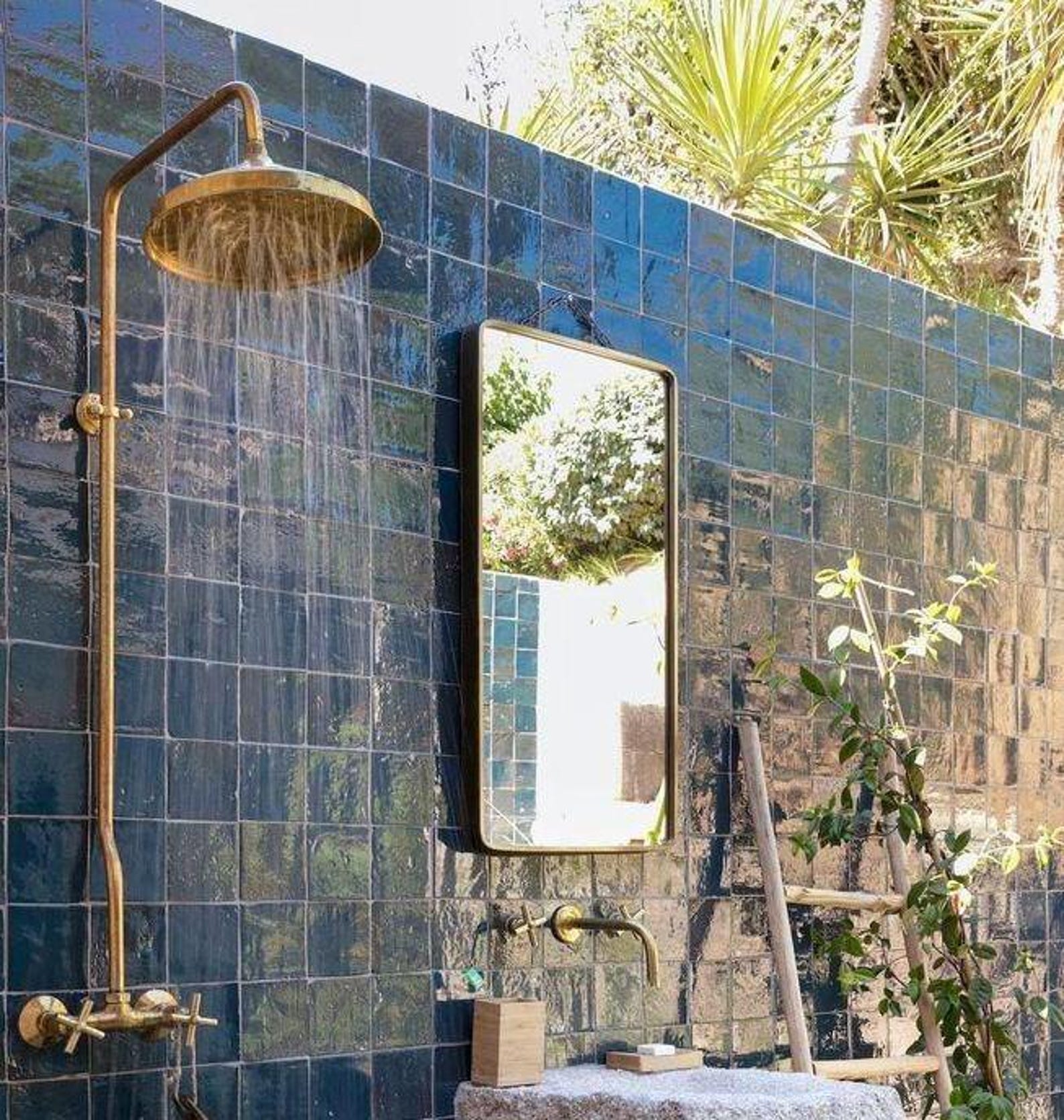 Unlacquered Solid Copper Brass Shower Head. Large Round Rain Shower ...