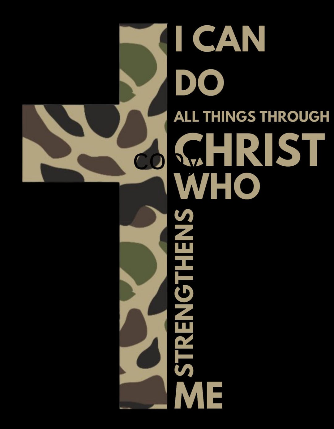 Camo Cross, Phillippians 4:13, PNG, Digital Download, I Can Do All Things Through Christ ...