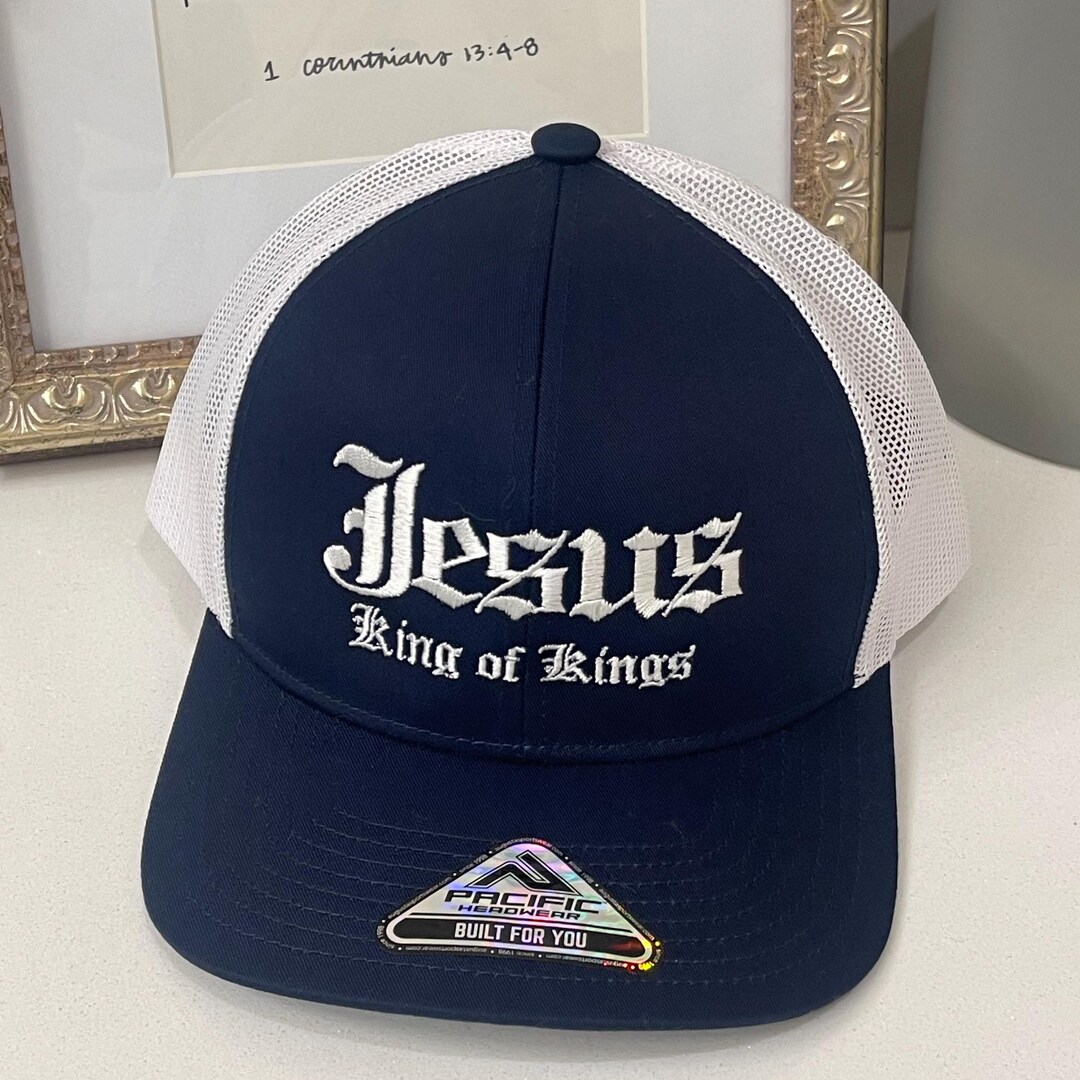 Jesus King of Kings Snapback Trucker Cap, Christian Mesh Hat, Religious ...